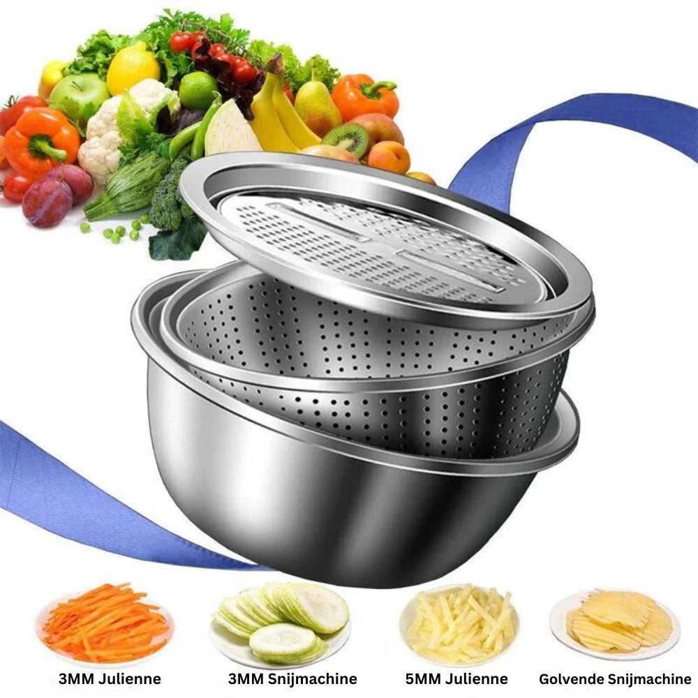 Master Chop™ - 3-in-1 Multifunctionele Roestvrijstalen Snijcontainer