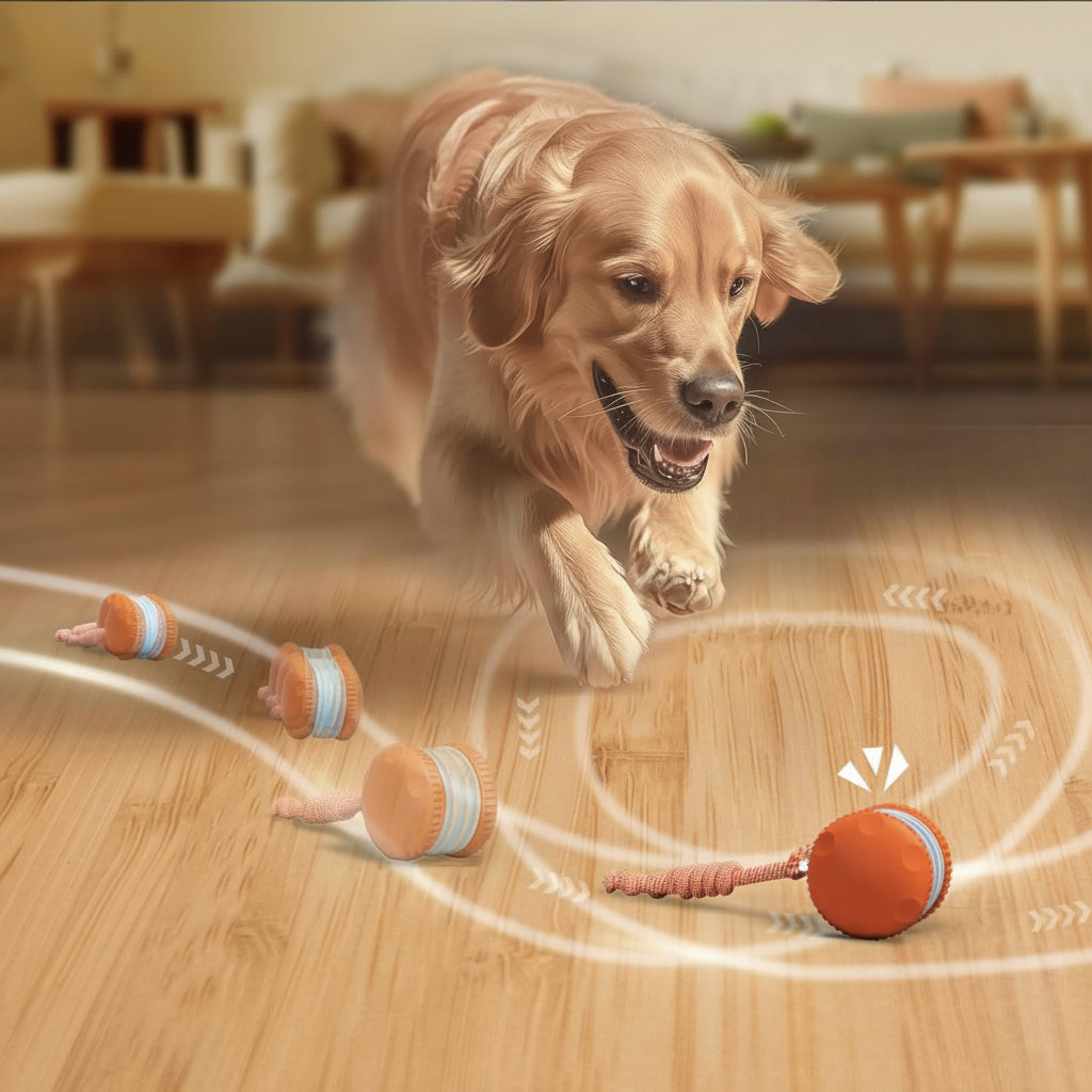 Interactive Dog Toy Ball Motion Sensor Rope